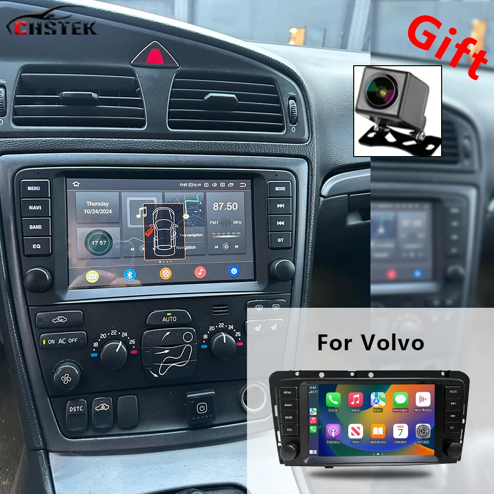 Автомобильный радиоприемник CHSTEK Android 13 Carplay для Volvo XC70 V70 S60 S40 V40 2005 2006 ...