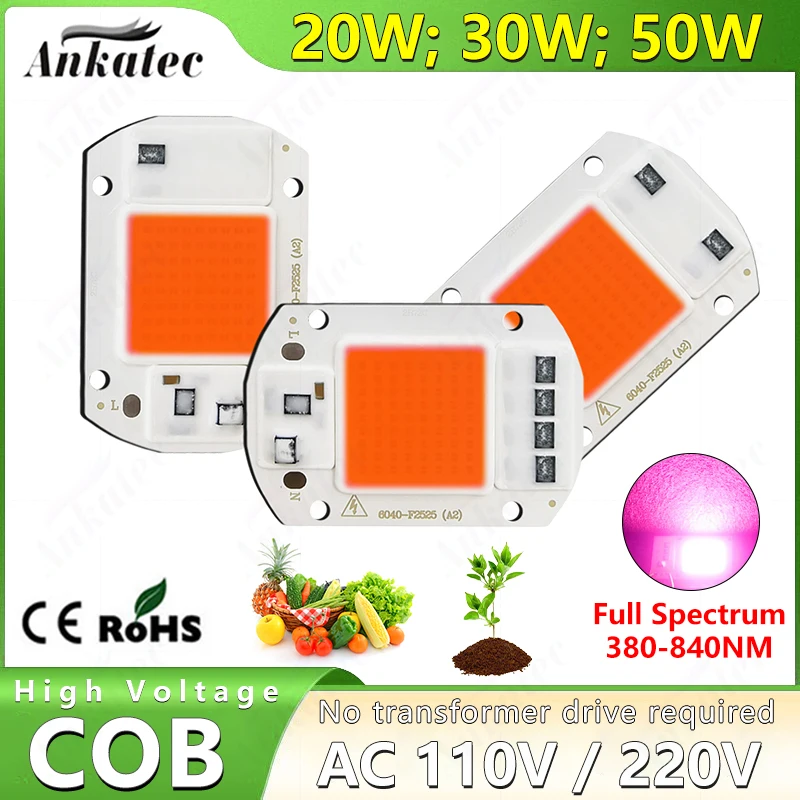 ANKATEC светодиодная фитолампа COB 20/30/50 Вт | AliExpress