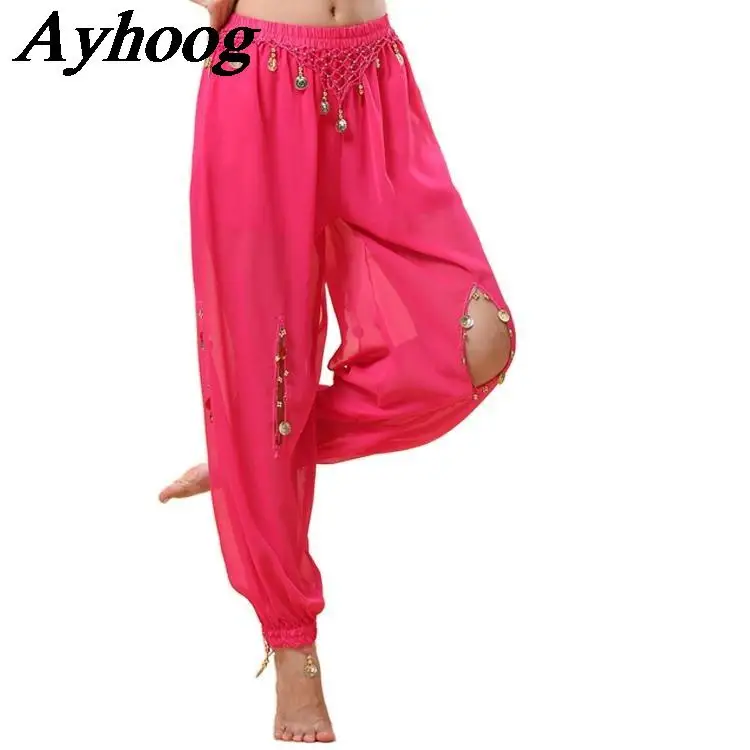 Женские шифоновые брюки для танца живота | AliExpress