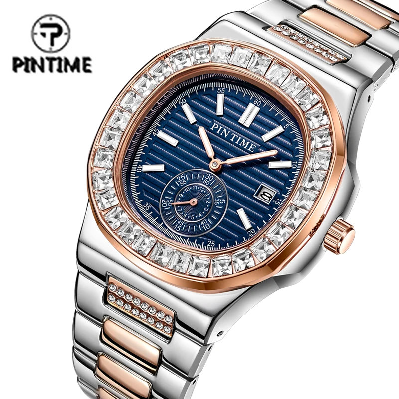 2020 Luxury Men Gold Watch Top Brand Luxury Rhinestone Diamond Watches For