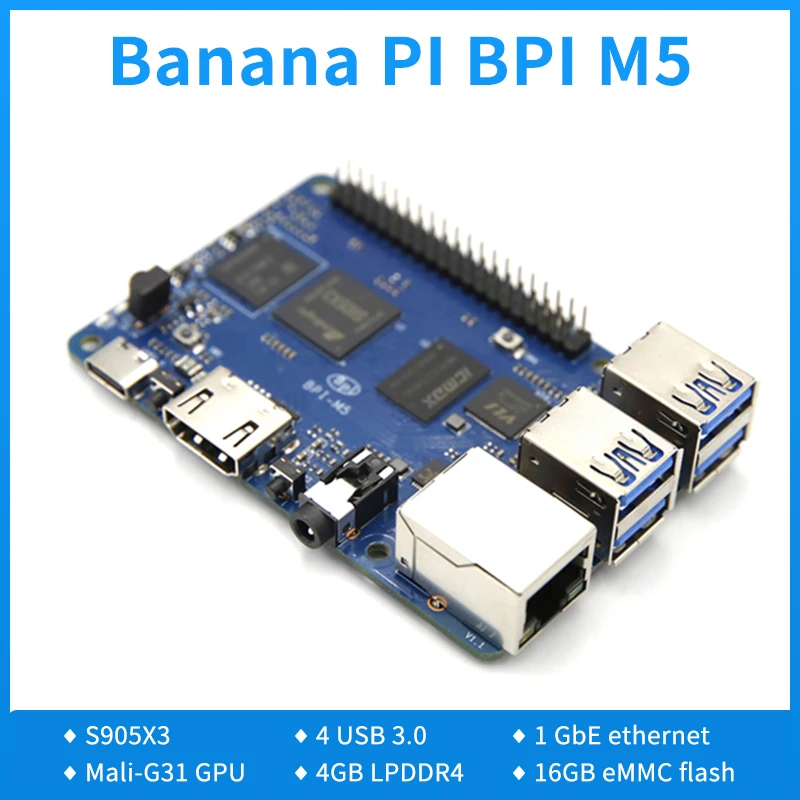 Banana Pi Bpi M5 Placa Única Amlogic S905x3 Chip Design 4gb Ram 16gb ...