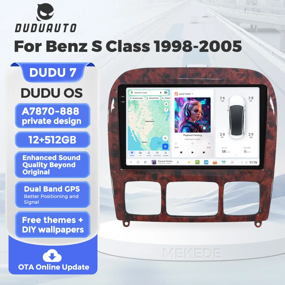 DUDUAUTO 2Din Android автомобильный видеоплеер GPS для Mercedes Benz S ...