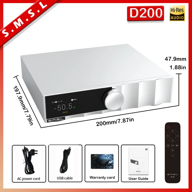 SMSL D200 Hi-Res аудио декодер BD34352EKV ЦАП XU316 MQA-CD DSD512 USB ...