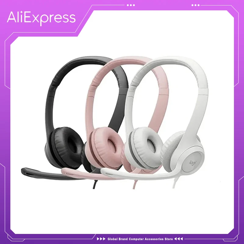 Проводная USB-гарнитура Logitech H390 с шумоподавлением и микрофоном ...