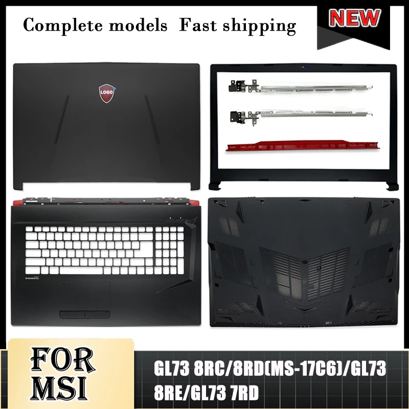 Новинка, Черная задняя крышка ЖК-дисплея для ноутбуков MSI GL73 8RD/8RE/8RC/передняя рамка/петли ...