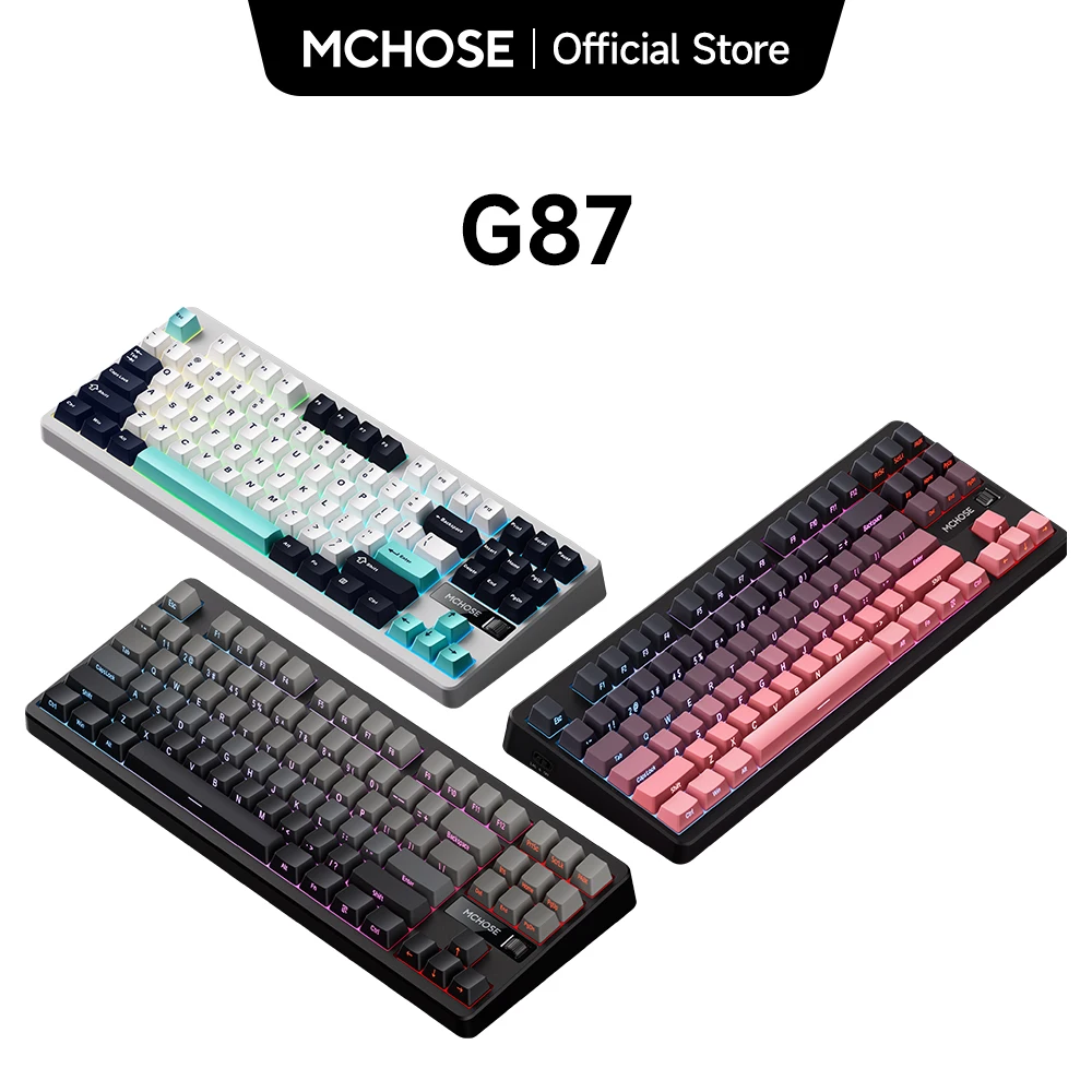 MCHOSE G87 Механическая клавиатура с ручкой управления Игровая клавиатура с возможностью горячей ...