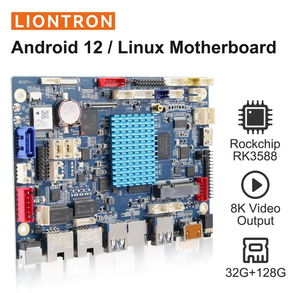 D-3588 Плата разработки Liontron Rockchip RK3588 PCIe Ethernet 32 ГБ ...