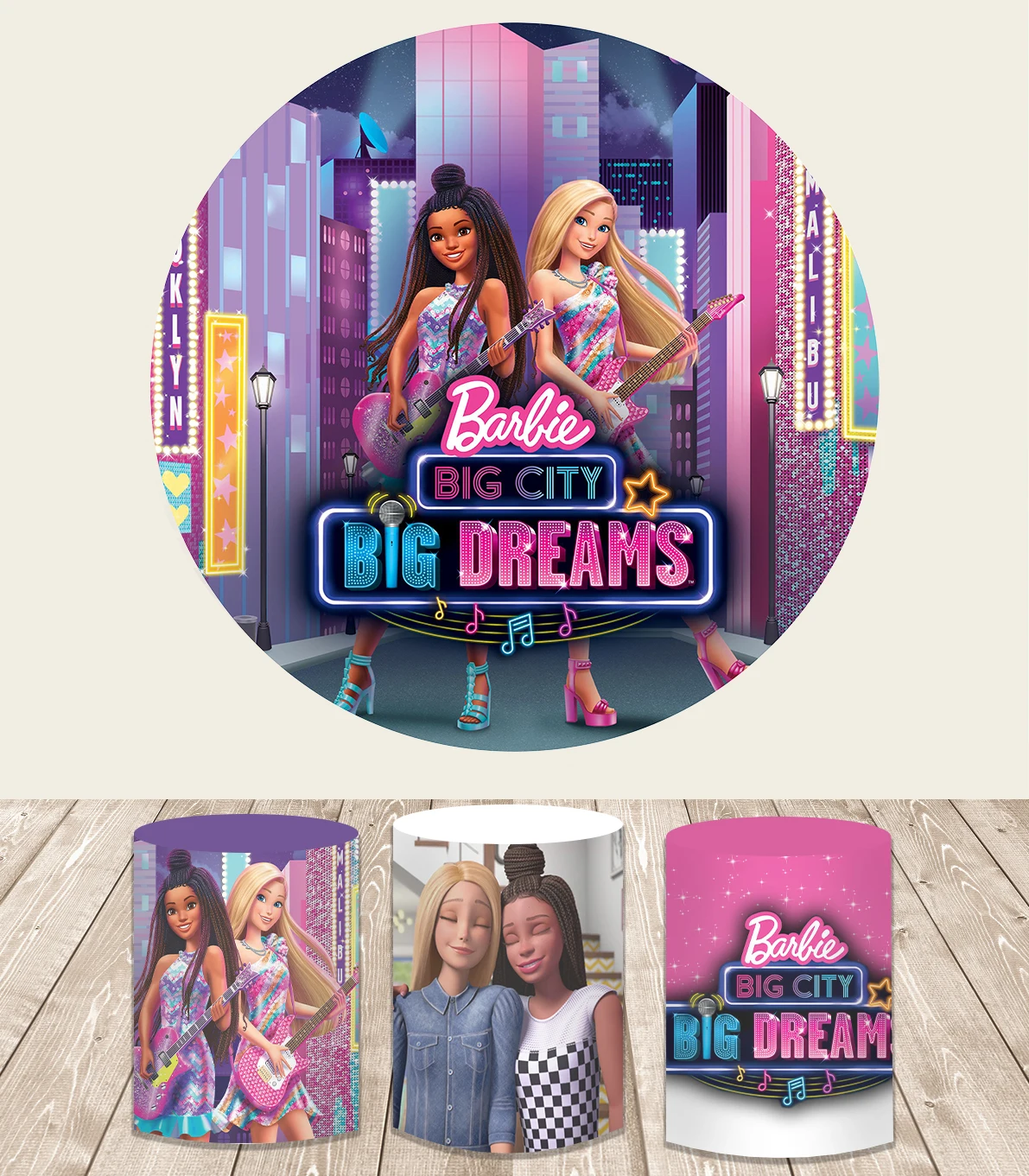 Barbie Circle Backdrops for Girl Birthday Round Backdrop Elastic ...