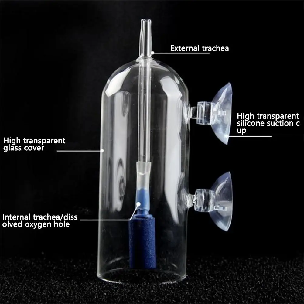 Aquarium Air Pump Oxygen Diffuser Fish Tank Silent Glass Air Compressor ...