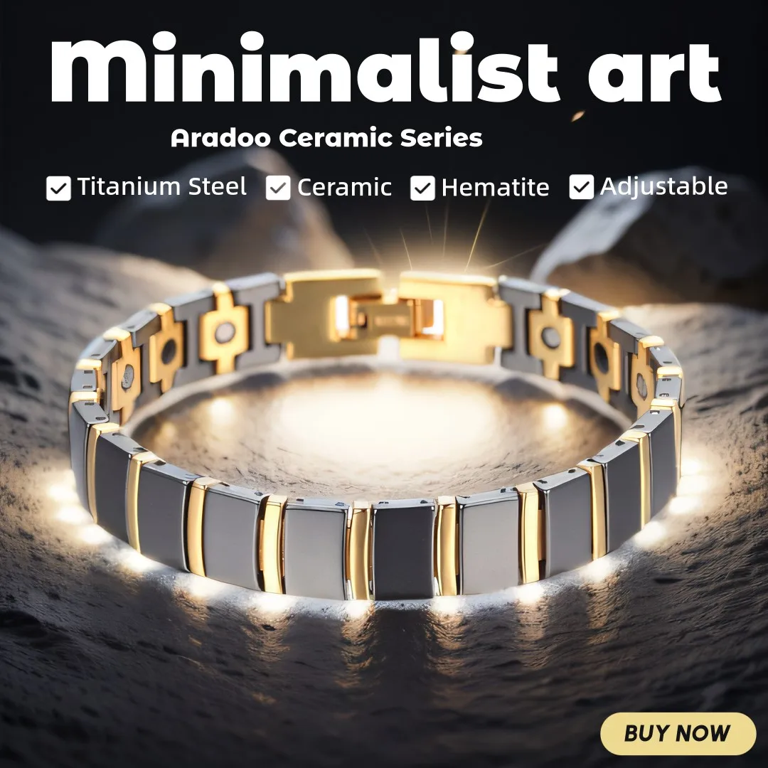 Браслет Aradoo из титановой стали и керамики | AliExpress