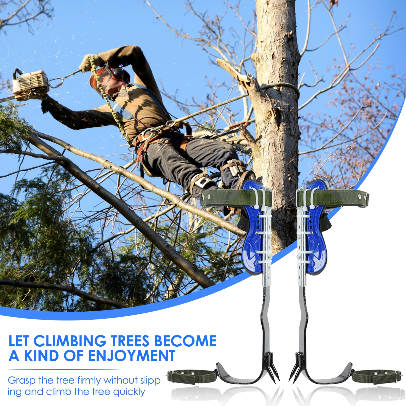 Tree Climbing Tree Spikes Artefact Tree Climber Set with 2 Gears 5 ...