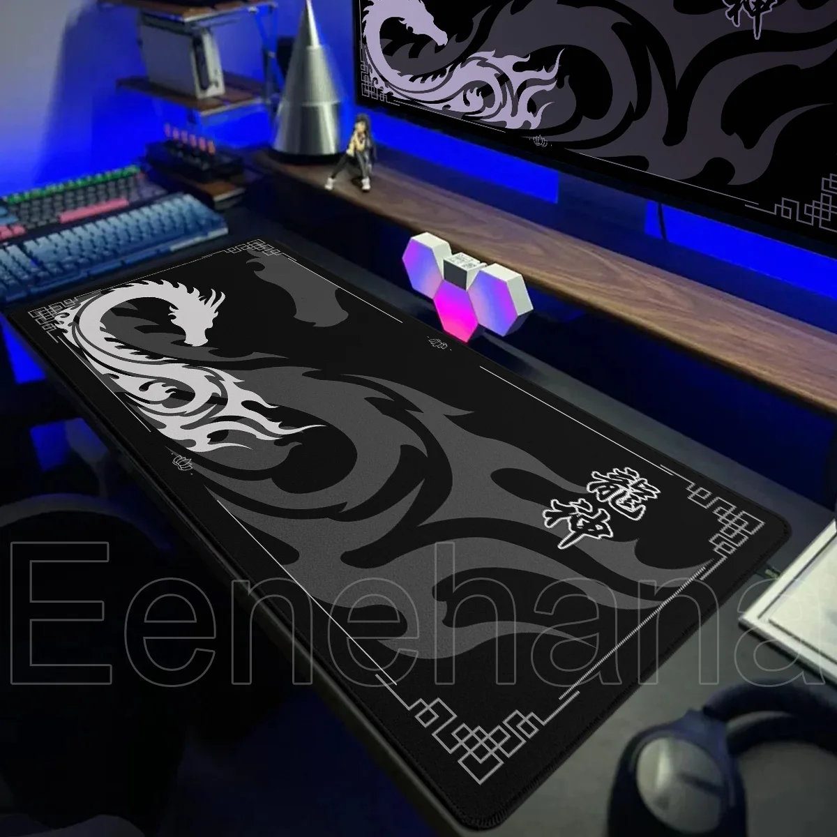 Art Innovation Japanese Dragon Large Gaming Table Pads XXL Keyboard ...