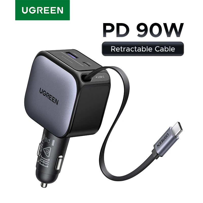 UGREEN Автомобильное зарядное устройство UGREEN 145 Вт, 90 Вт, 60 Вт, 3 ...
