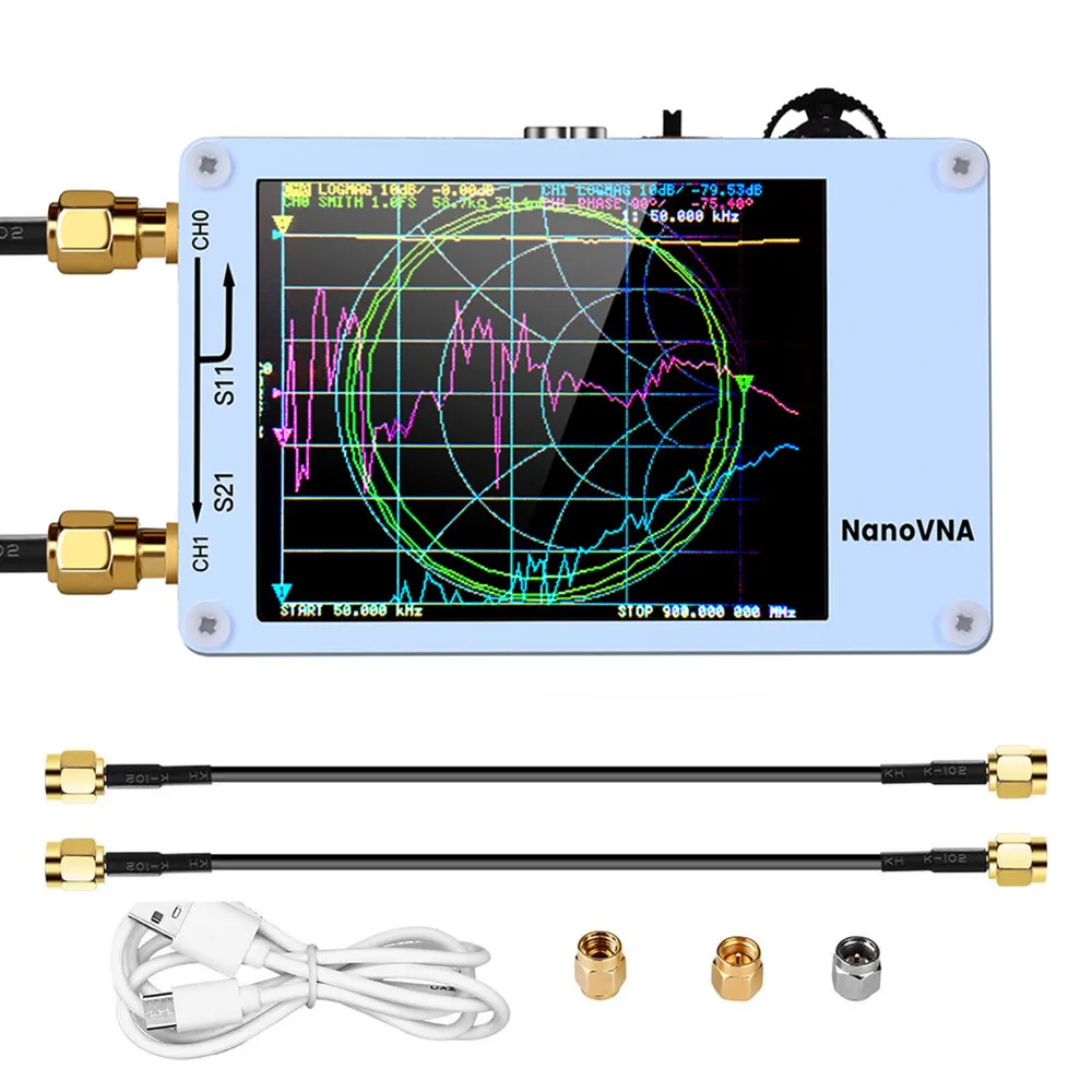 Nano VNA Vector Network Analyzer 50KHz-900MHz Digital Touching Screen ...