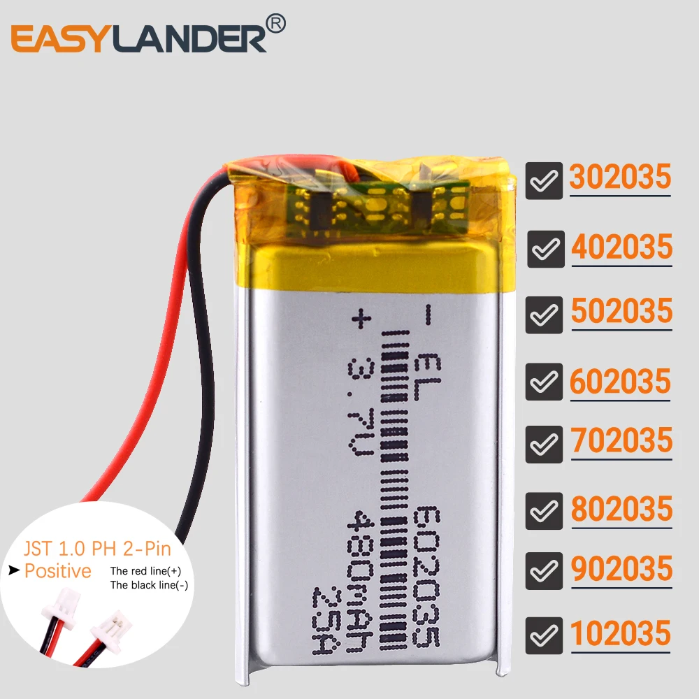 Easylander литий-полимерная перезаряжаемая батарея 3.7В 250 мАч 302035 ...