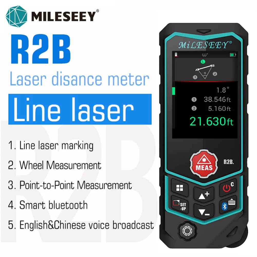 Лазерная рулетка MiLESEEY R2B 100 м | AliExpress