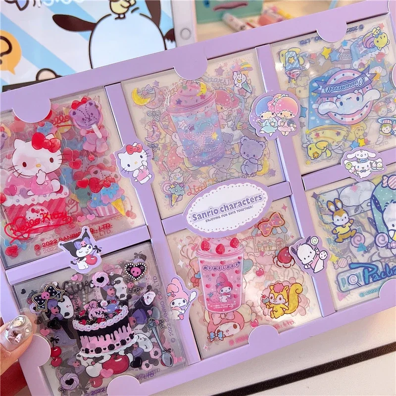 MINISO 60 листов/коробка Sanrio стикер Kawaii Kitty Cat Kuromi ...