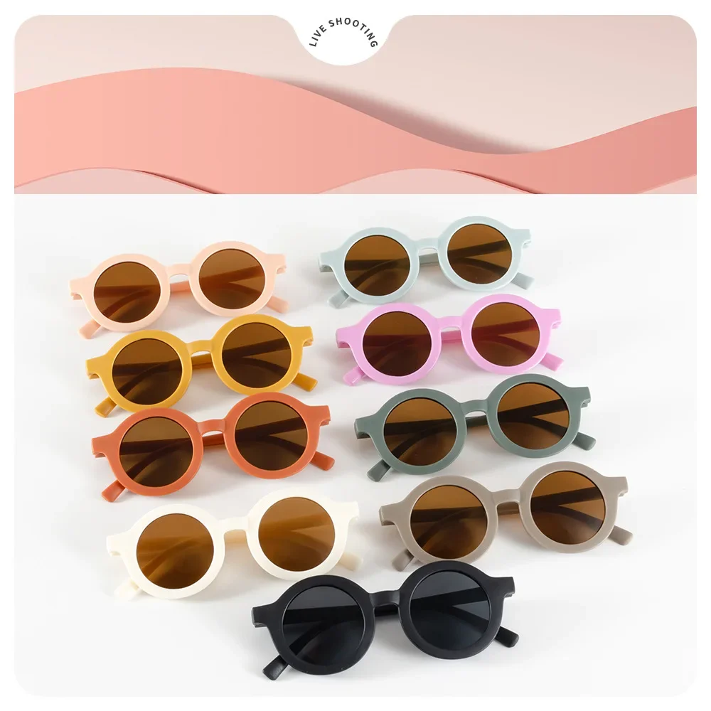 Солнцезащитные очки для детей 1-7 лет, в круглой оправе | AliExpress