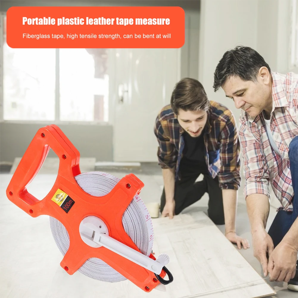 100-метровая открытая катушка из стекловолокна, рулетка для измерения ...