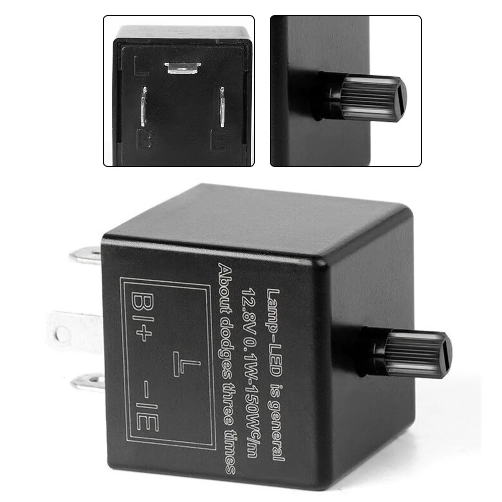 12V LED Flasher Relay 3-Pin LED Adjustable Motorcycle Flasher Relay ...