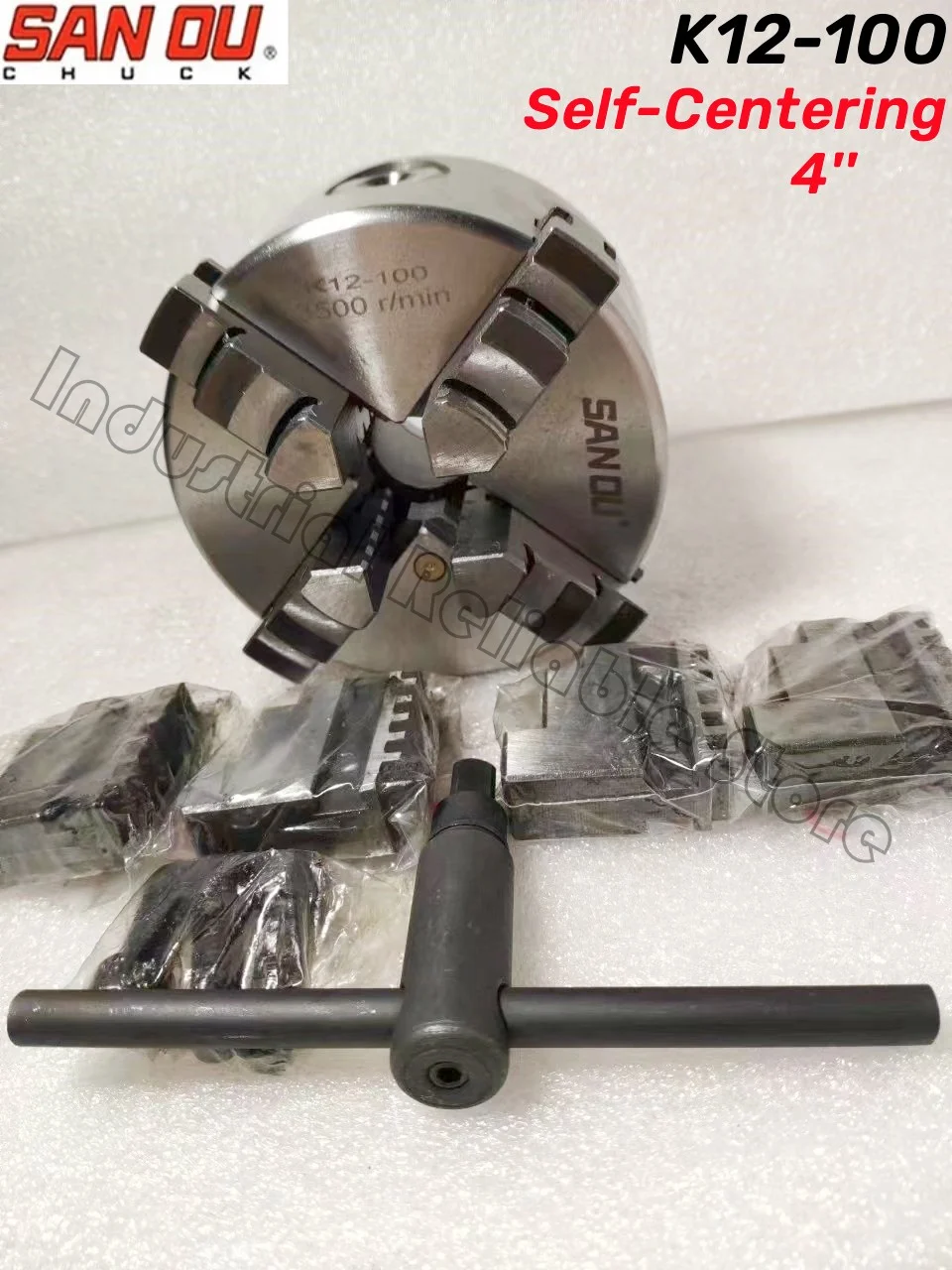 Бренд Sanou K12-100, 4-кулачковый токарный патрон, самоцентрирующийся ...