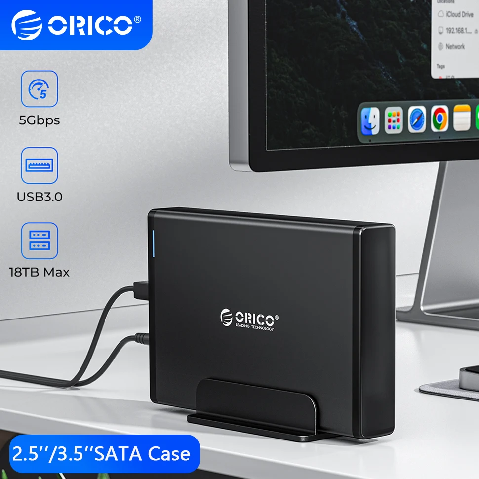 ORICO алюминиевый корпус для жесткого диска 2.5"/3.5", USB3.0, Type-C, 18TB | AliExpress