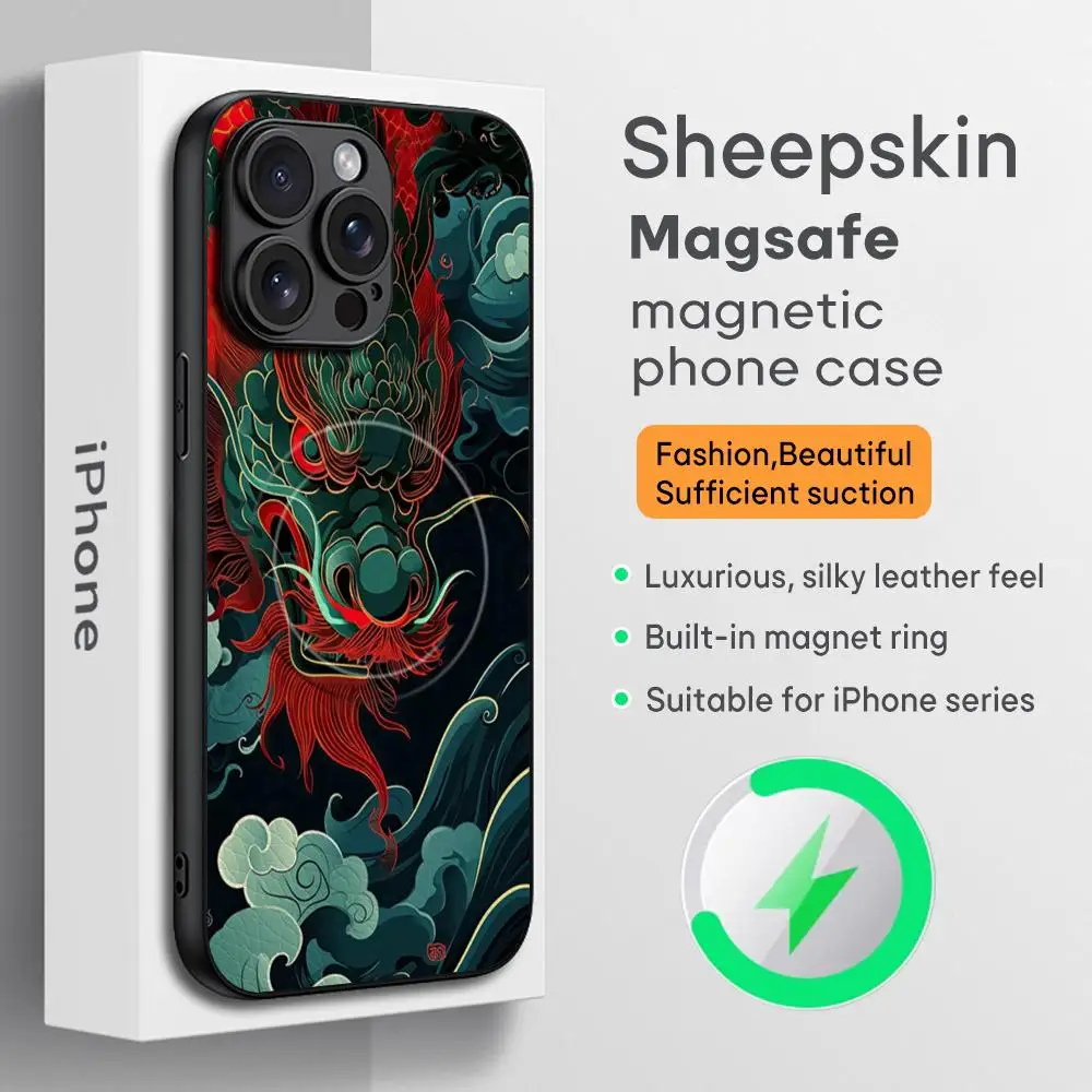 Супер крутой чехол для телефона с китайским драконом для iPhone 16, 15 ...