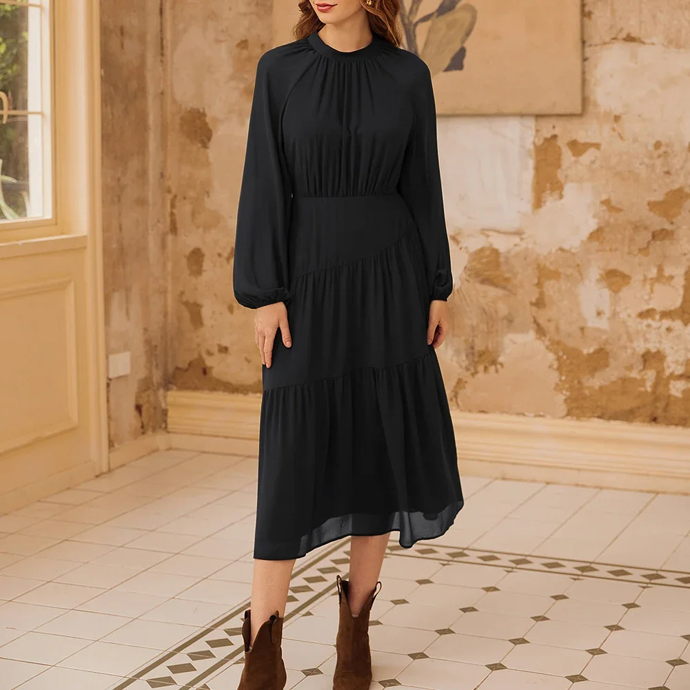 Женское Многоярусное шифоновое платье с высокой талией и длинным ...