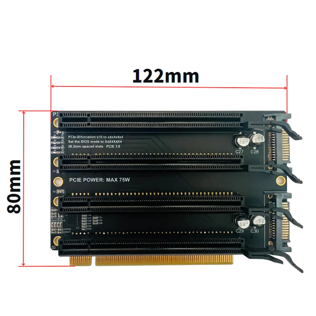 Карта расширения PCIe-Bifurcation x16-x4x4 PCI Express 3.0 x16 | AliExpress