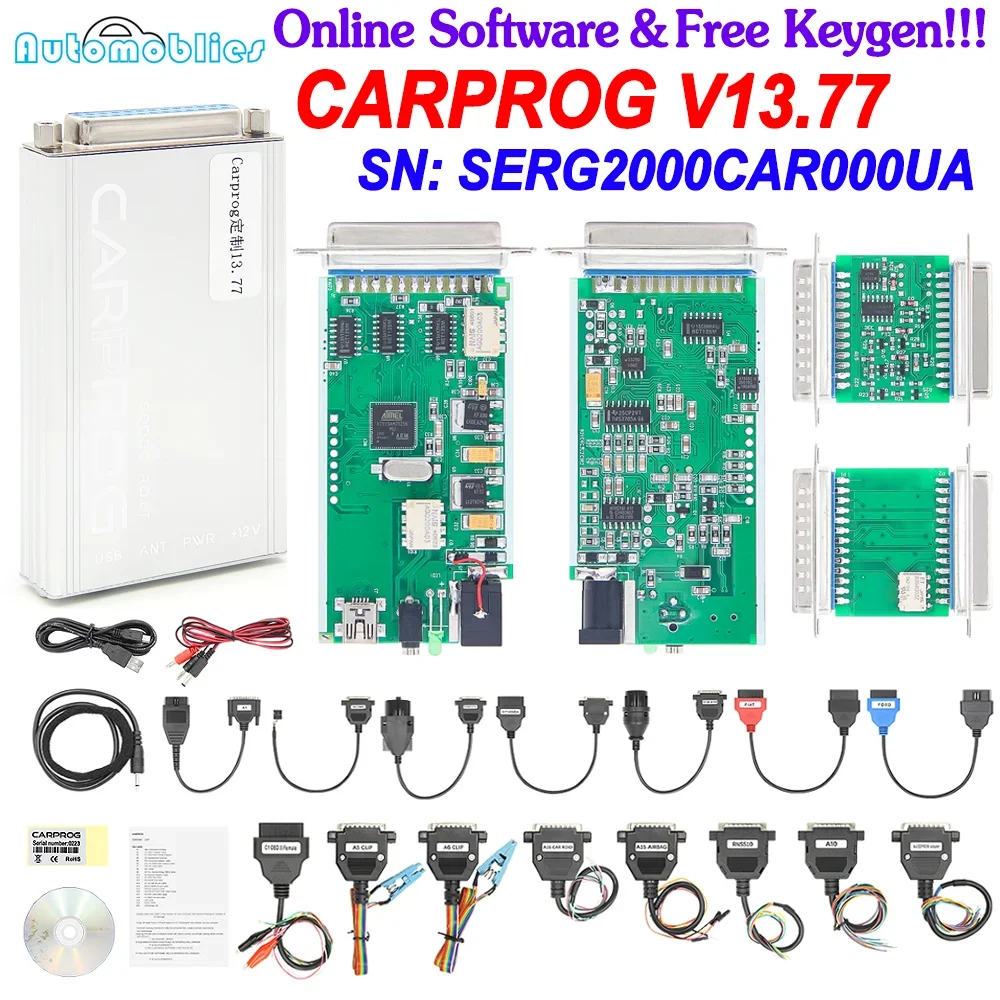 Carprog V13.77 без ограничений SERG2000CAR000UA Полные Адаптеры Ecu программист автомобильный ...