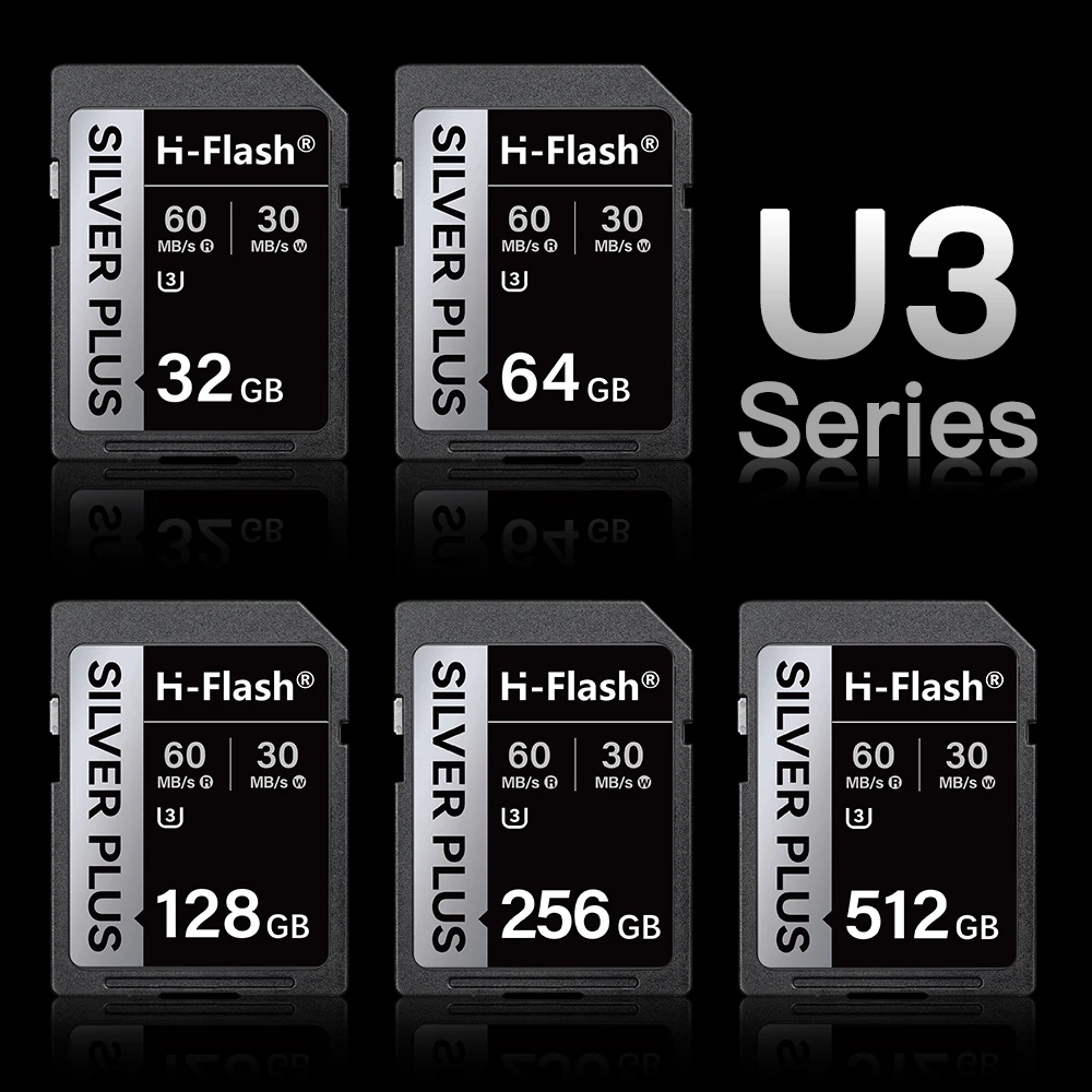 H Flash U3 V30 V60 V90 Карта памяти 128 ГБ 256 ГБ 512 ГБ SD-карта 64 ГБ 32 ГБ Флэш-памяти SD ...