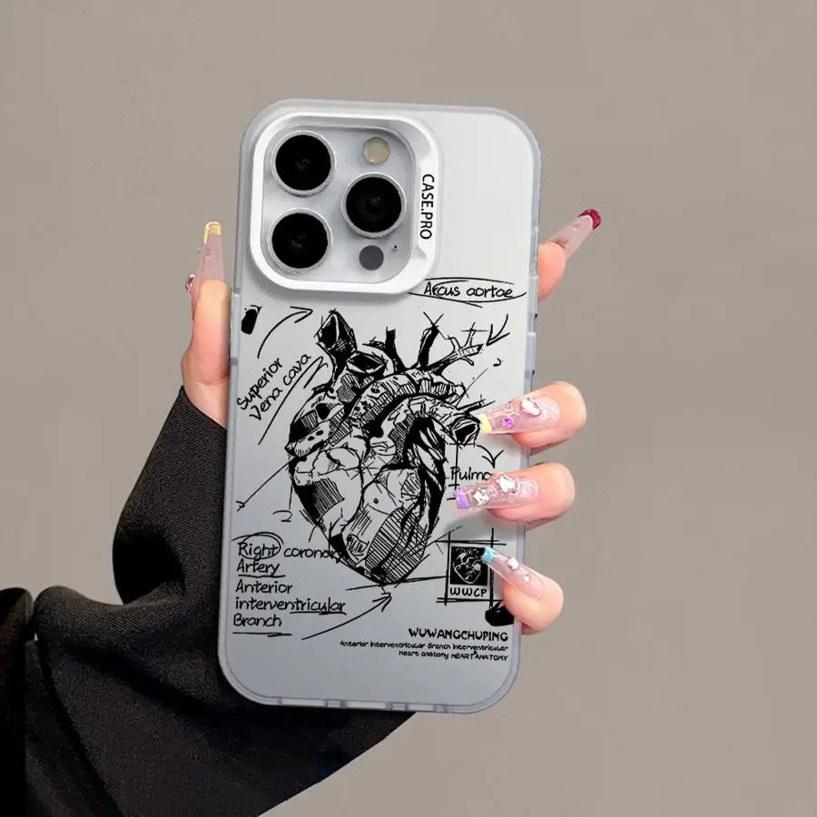 Creative Cardiovascular Model Heart Phone Case for iPhone 15 16 Pro Max ...