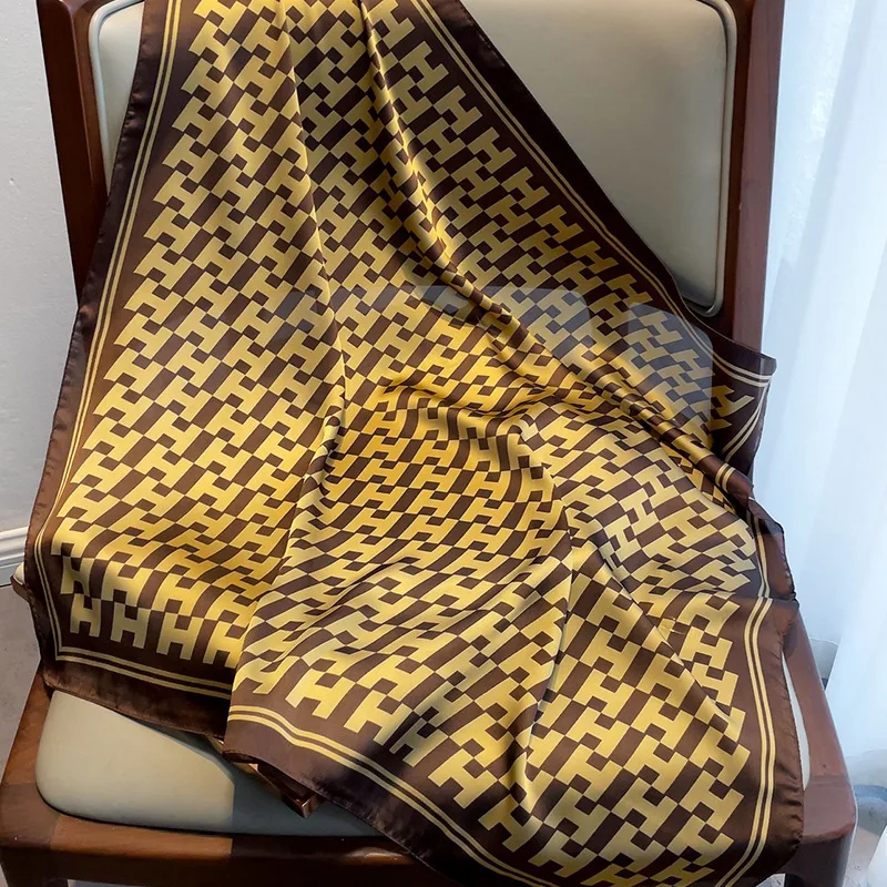 Kerchief Fashion Letter Silk Scarves Four Seasons 70X70CM Shawls Luxury ...