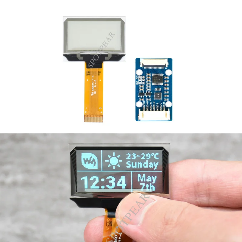 STM32 прозрачный 1,51 дюймовый OLED-дисплей синий 128x64 I2C/SPI для Arduino / Raspberry Pi ...