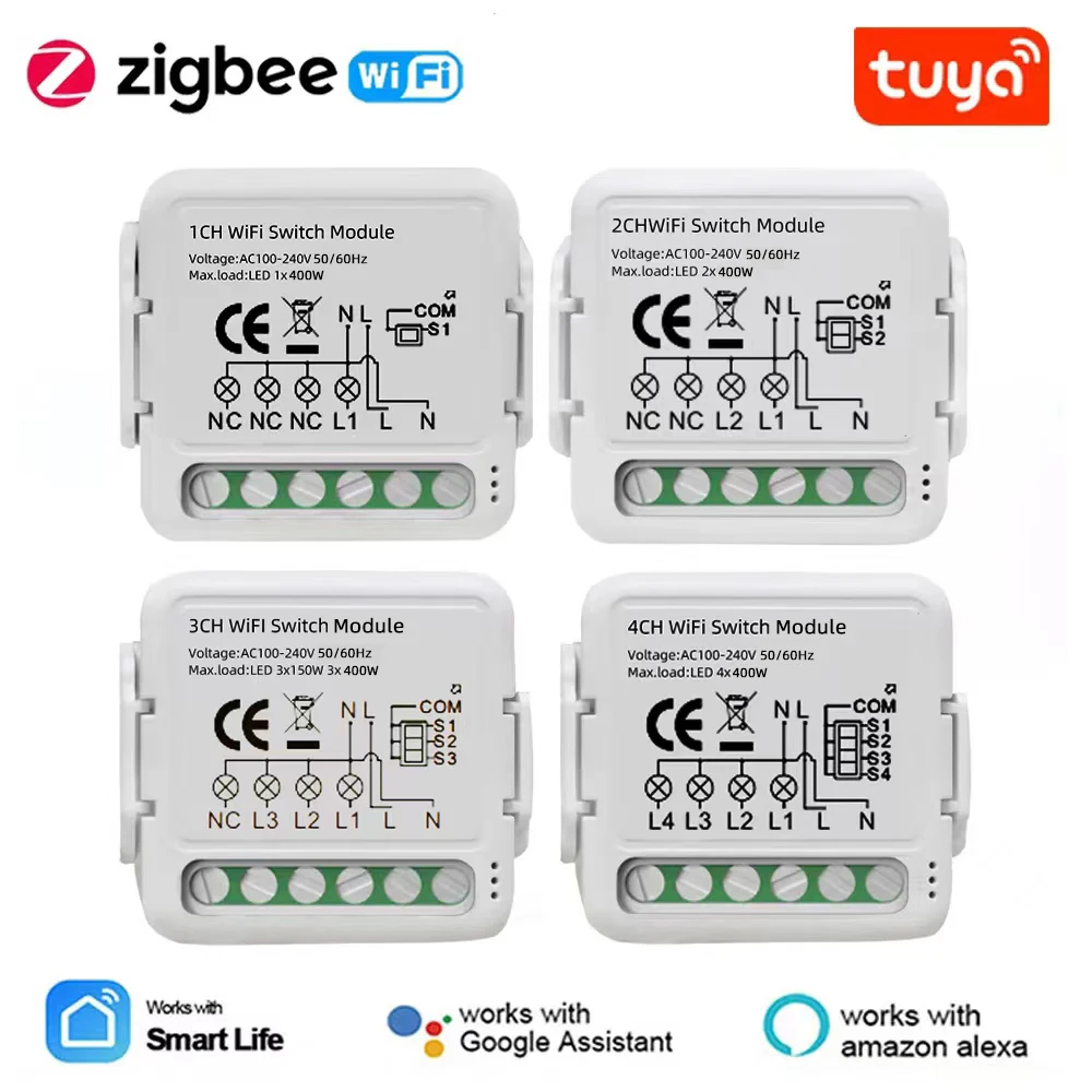 Tuya Zigbee 3,0 DIY 1-4CH переключатель для Tuya Smart Life синхронизация беспроводное ...