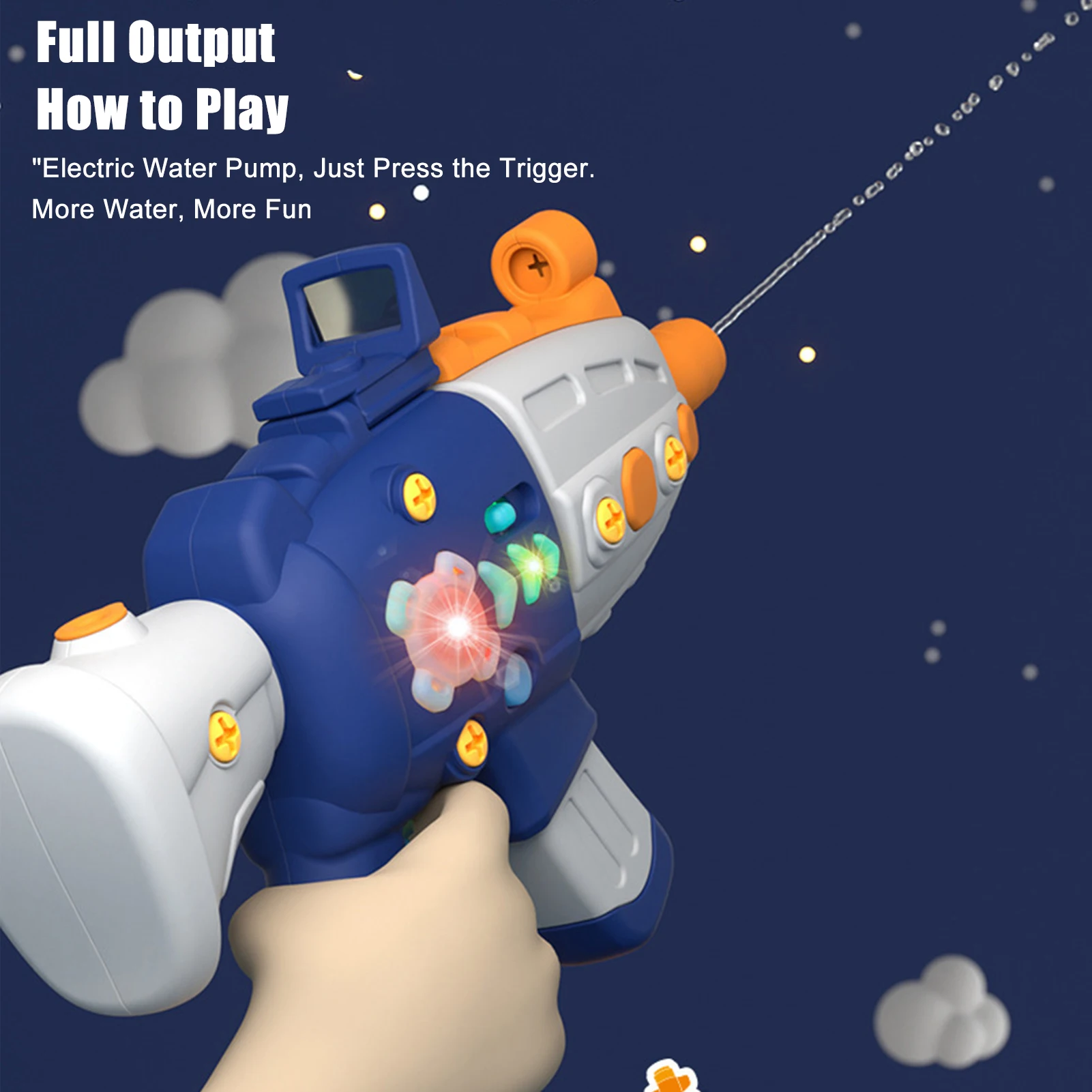 Electric Water Guns Battery Operated Water Blaster Soaker Long-Range ...