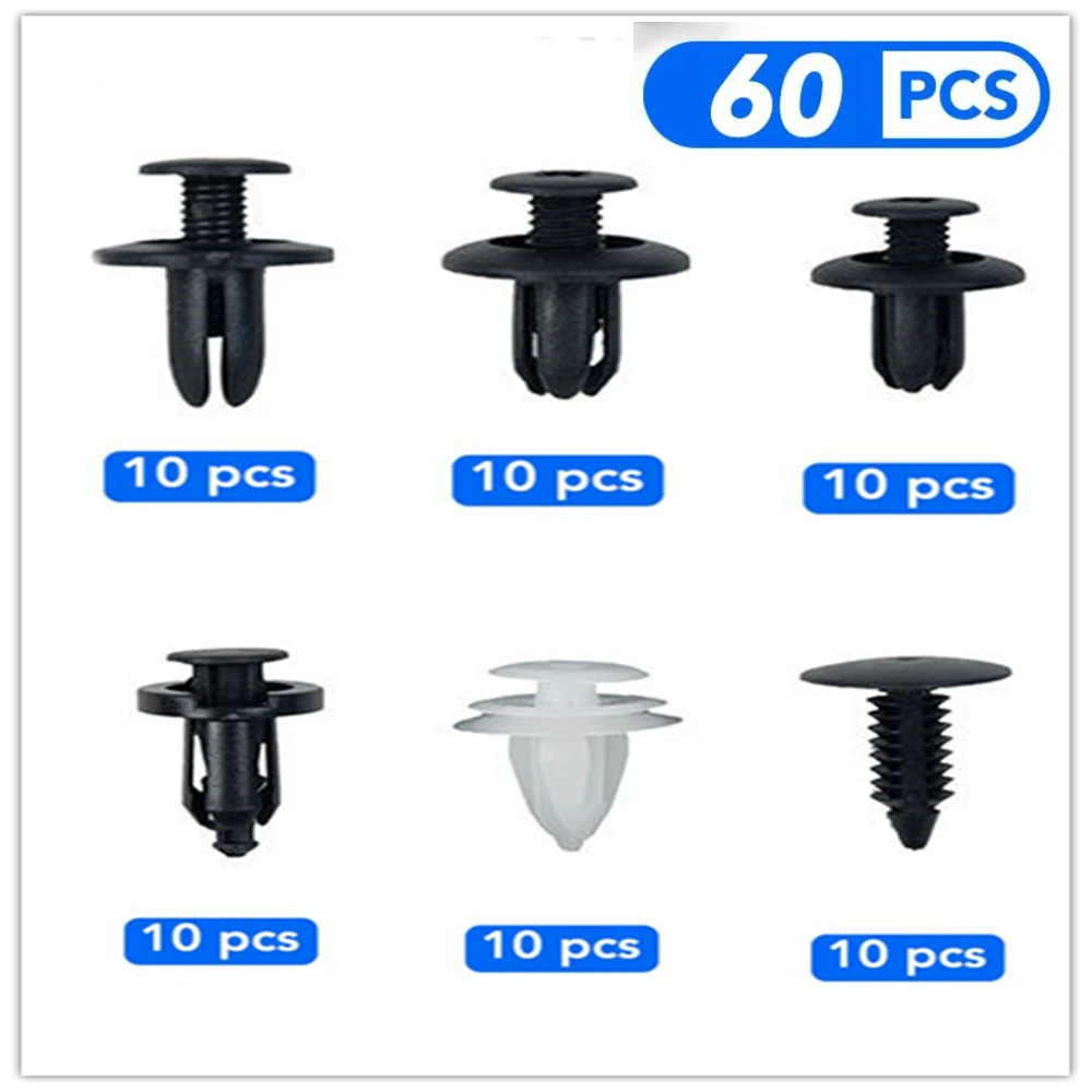 new 6 Size 60pcs Auto Fastener Clip Mixed for Nissan Qashqai Dualis ...
