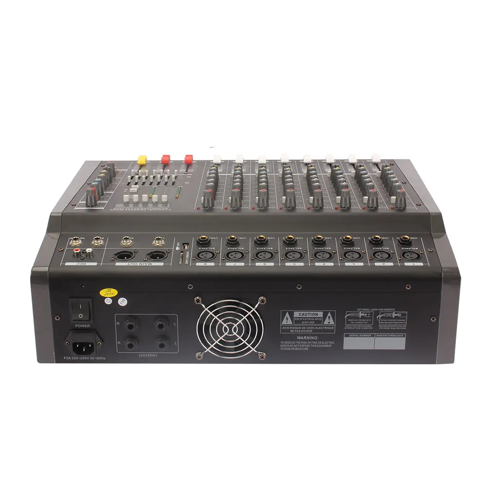 ELM 8 Channel Power Mixer Effect Sound Mixer Dj Console Professional ...