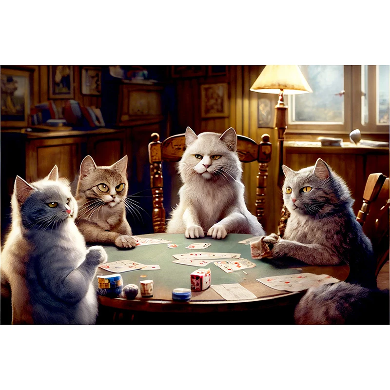 KAMY YI 5d Diamond Cross DIY Mosaic Kitty Poker Party Home Decoration ...