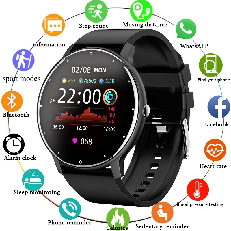Reloj inteligente deportivo para hombre y mujer, pulsera resistente al agua con Bluetooth ...
