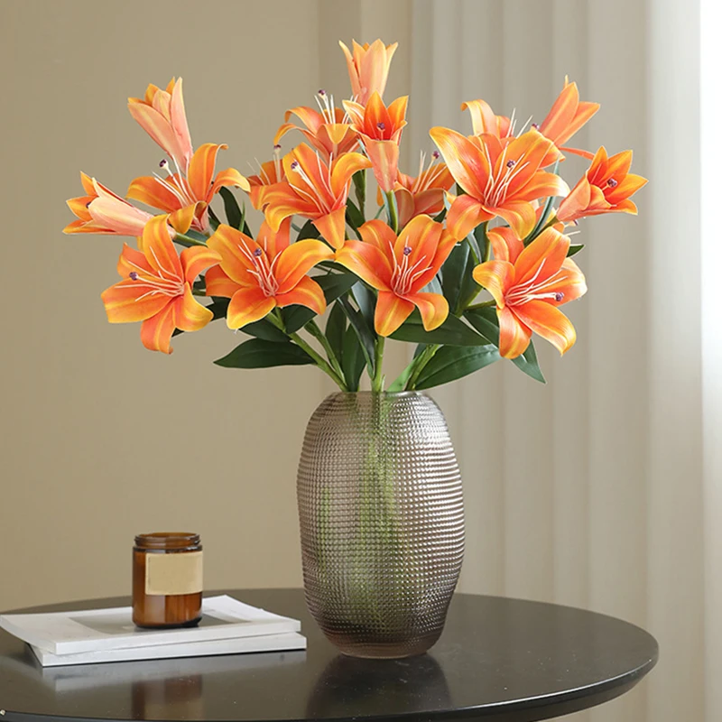 1 шт., горячая распродажа, 3D-печать, искусственная лилия, украшение, 3 ...