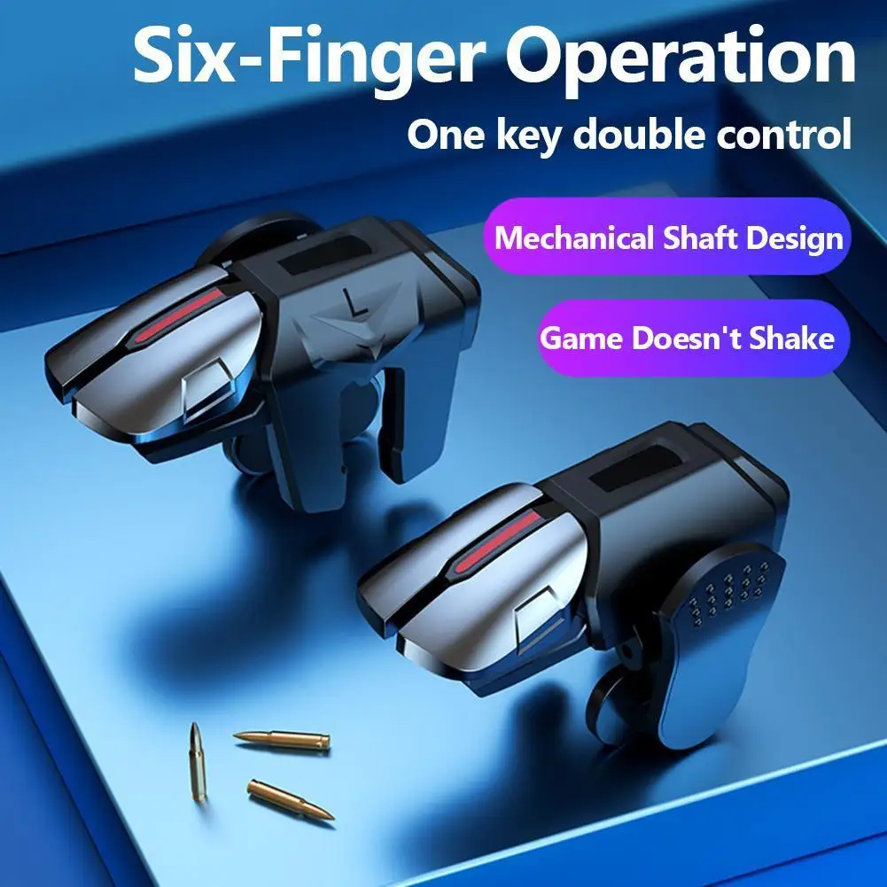 2pcs 6 Finger Gaming Trigger Latency-Free Control for PUBG Game ...