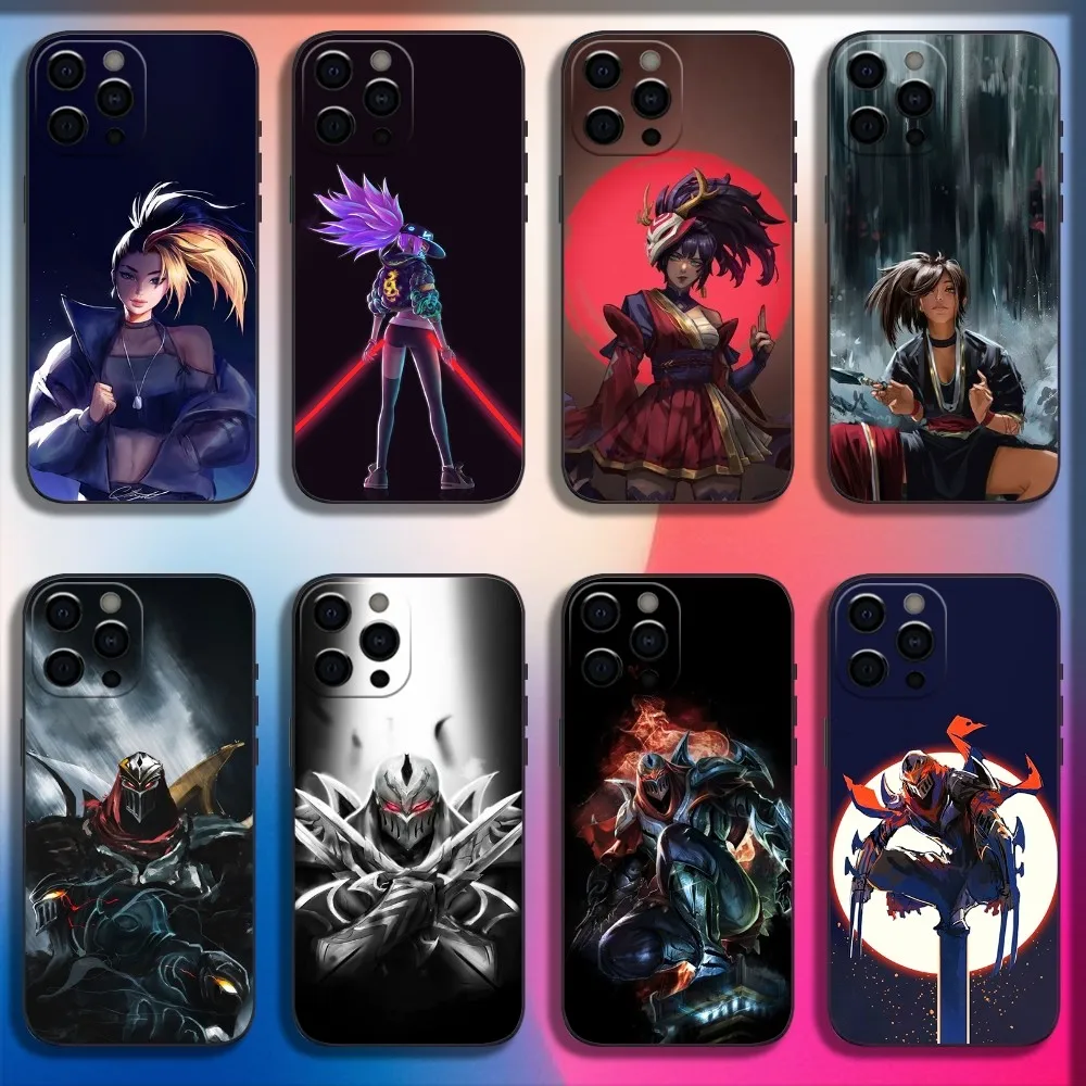 Game A-Akali Z-Zed L-LOL Phone Case For iPhone 16,15,14,13,12,11,Pro,X ...