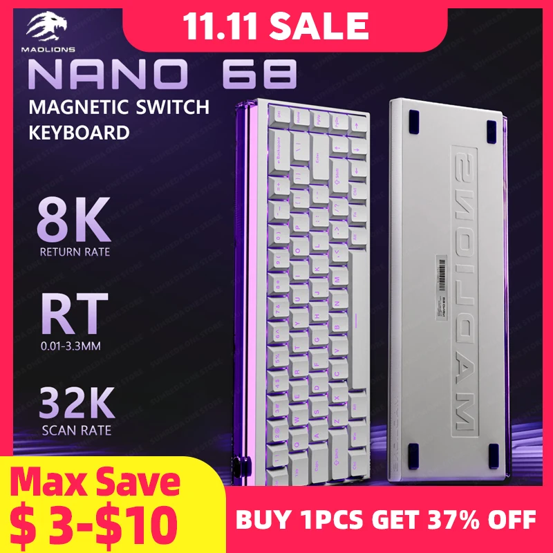 Madlions NANO68 PRO игровая проводная механическая клавиатура с ...