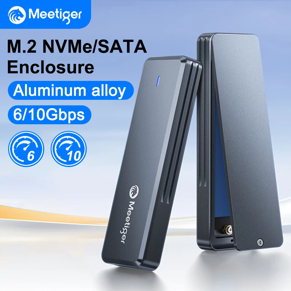Корпус Meetiger M2 SSD Адаптер корпуса M.2 NVMe SATA SSD 10 Гбит/с USB ...