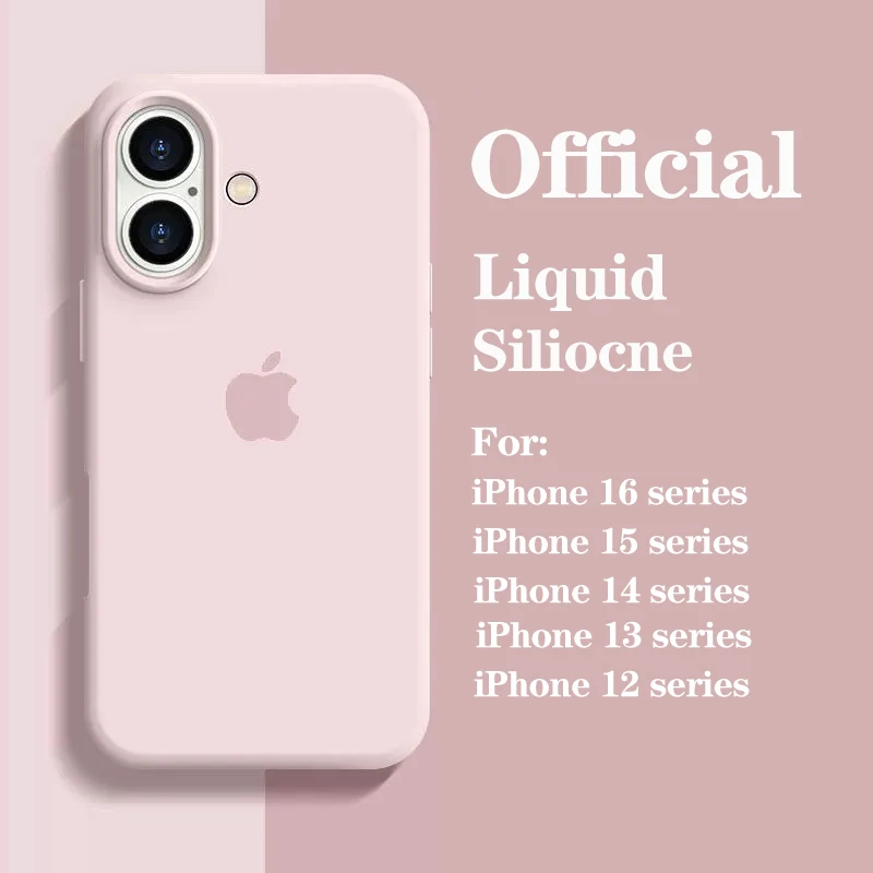 Original Official Silicone Case For Apple iPhone 14 13 12 15 16 Pro Max ...