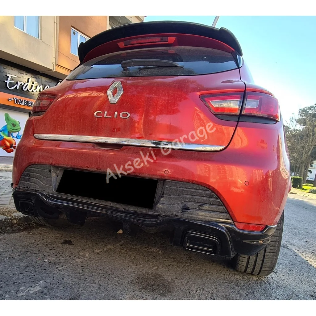 Renault Clio 4 RS Diffuser + Exhaust Tip Piano Black 2012-2016-- Body ...