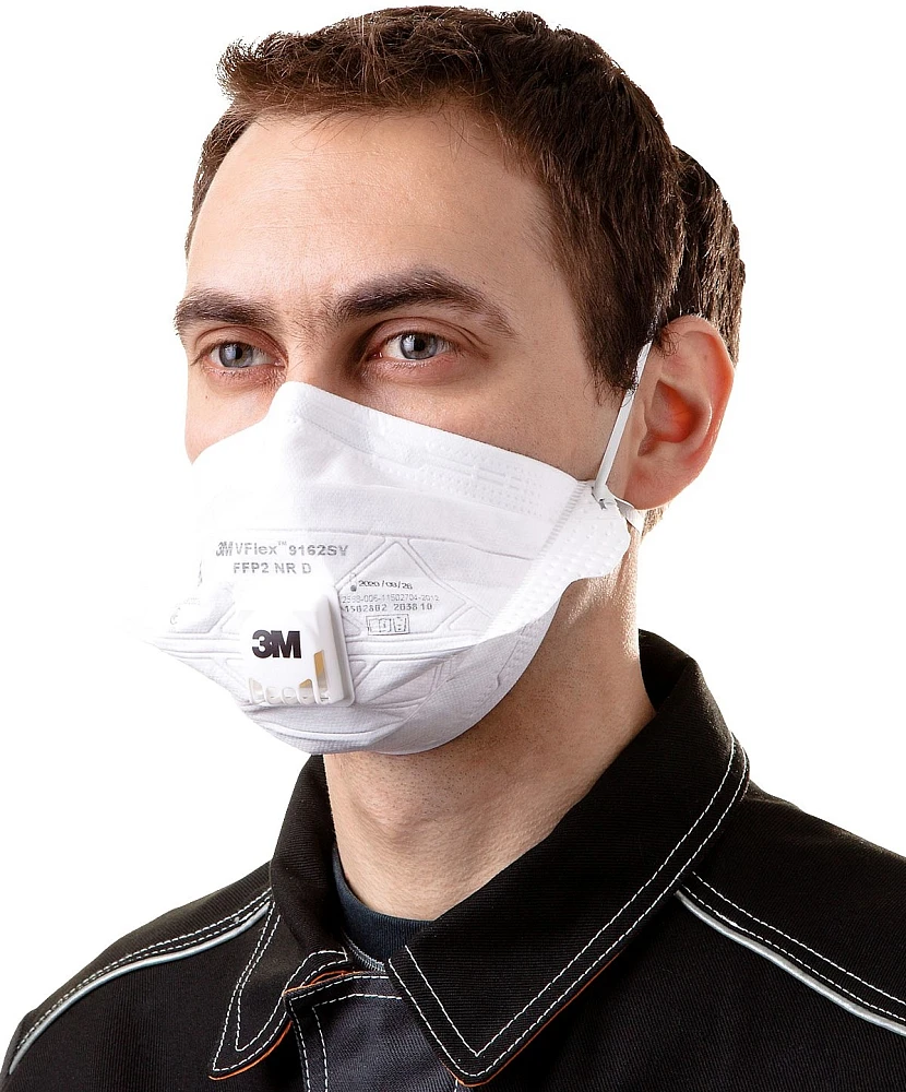 Респиратор фильтрующий 3M VFLEX 9162SV FFP2 NR D с клапаном | AliExpress