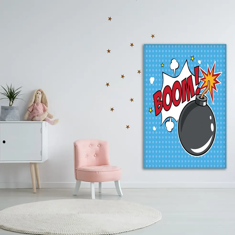 Tapestry Boom Explosion Comic Speech Bubbles Stars Nostalgic 80s-90s ...
