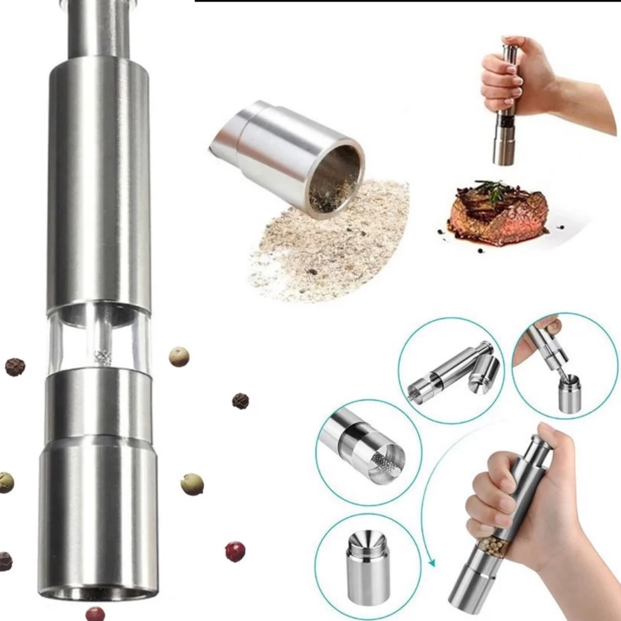 Мельница для перца и соли Pepper Mill, ручной измельчитель для приправ ...